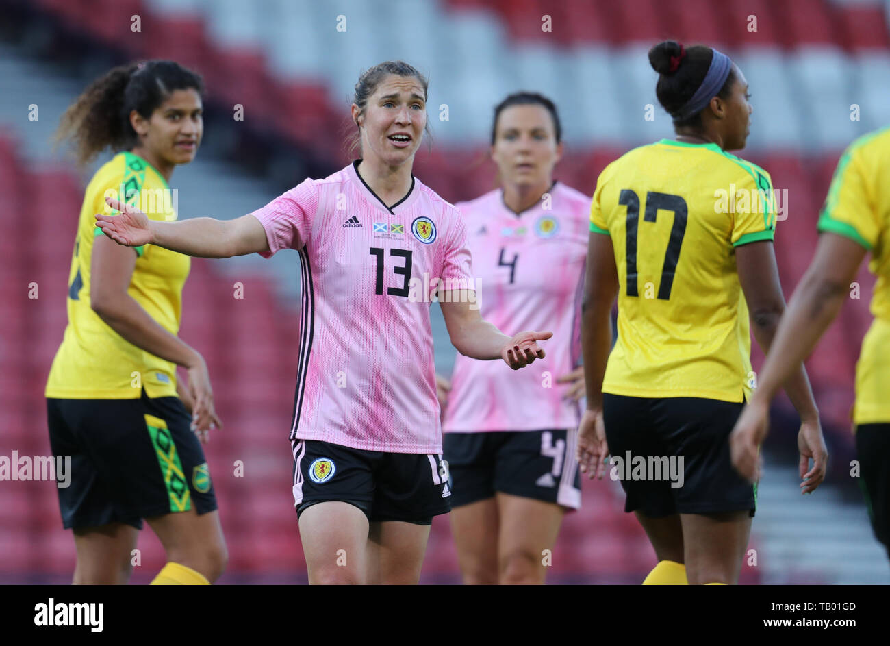 Scotland's Jane Ross reacts during the international friendly match at ...