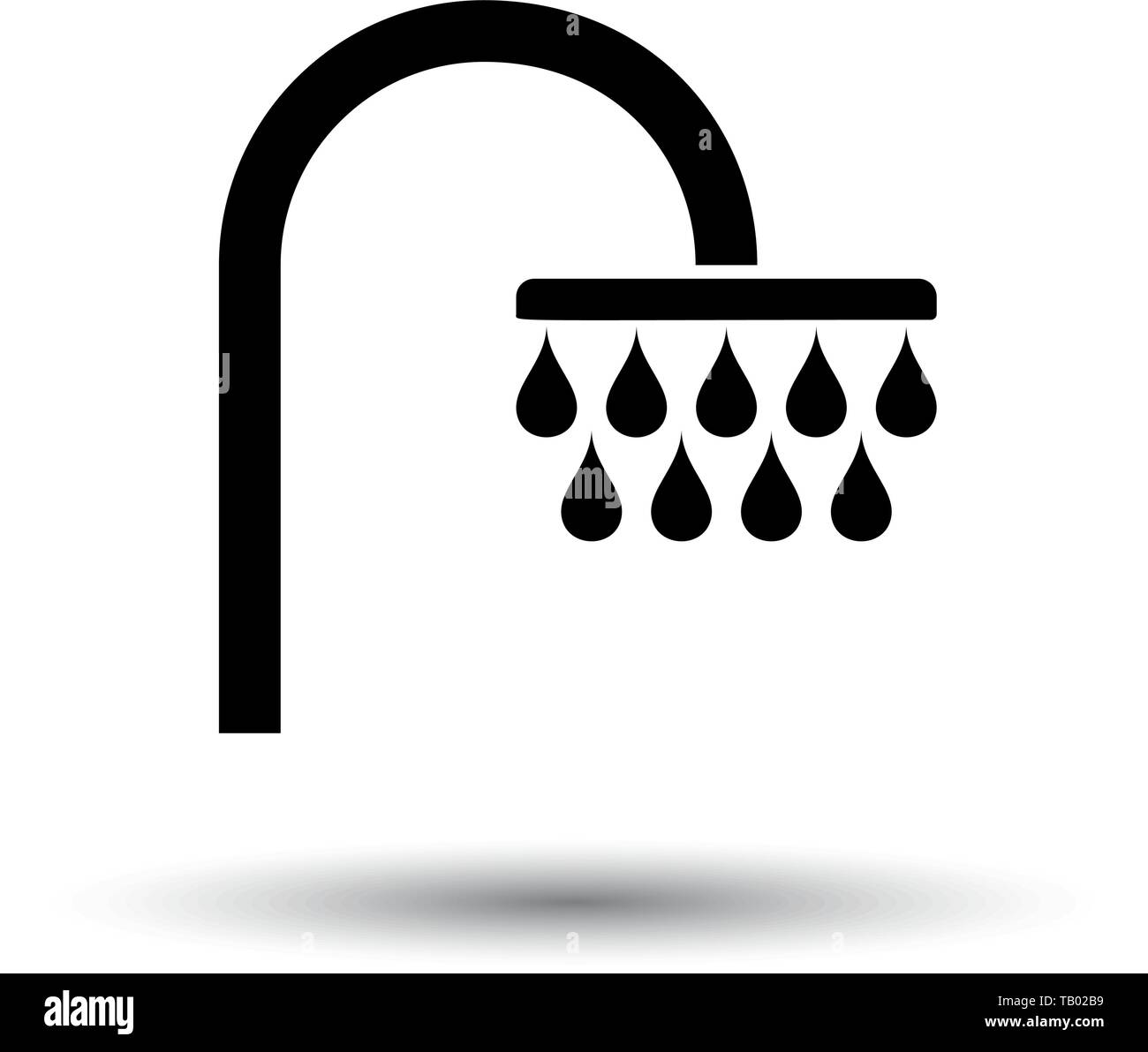 Shower Icon. Black on White Background With Shadow. Vector Illustration ...