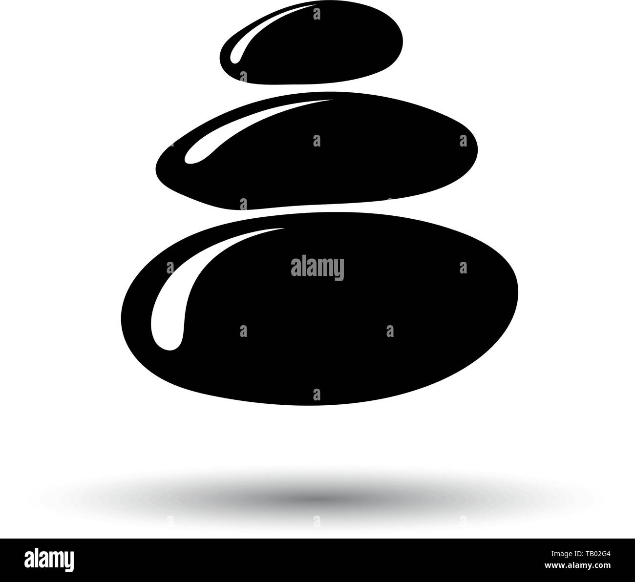Spa Stones Icon. Black on White Background With Shadow. Vector ...