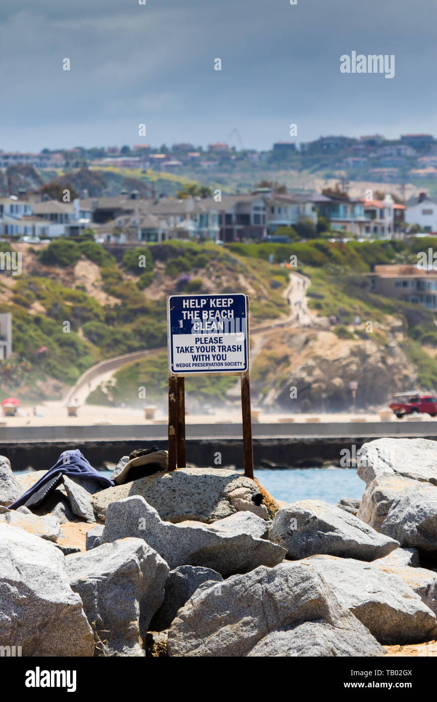 Help keep the beach clean sign please take your trash with you. at the ...