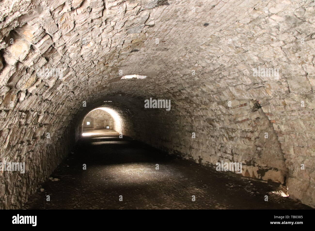 ancient dark secret passage of a castle Stock Photo - Alamy