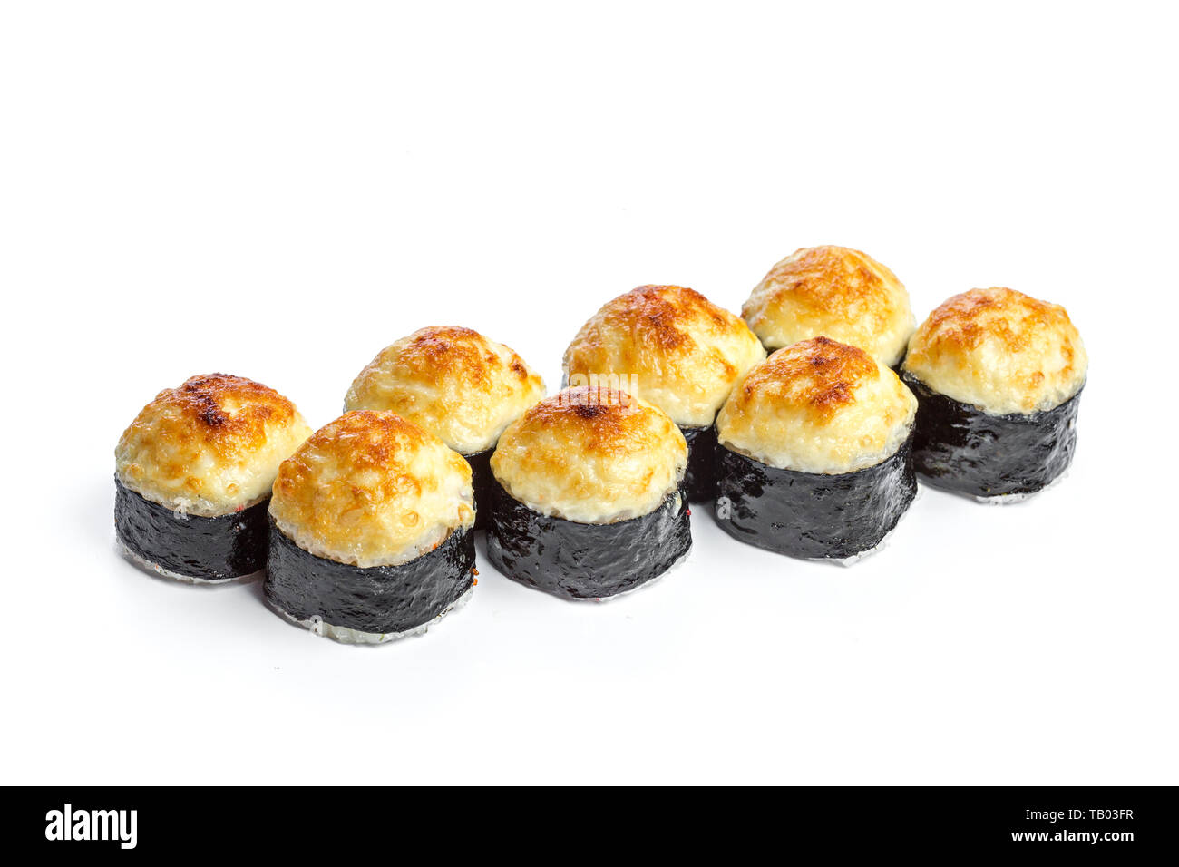 Sushi roll with fresh ingredients isolated on white background Stock ...