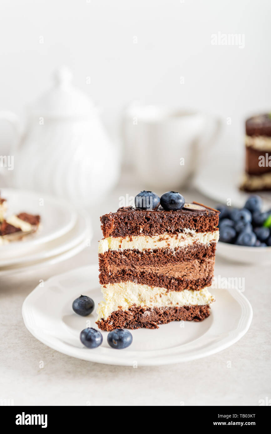 Belgian Chocolate Layered Gateau. Layers of moist choco sponge, vanilla ...