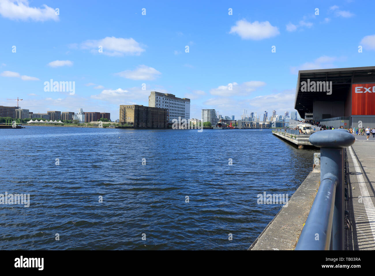 The Royal Victoria Docks and Canary Warf Stock Photo - Alamy