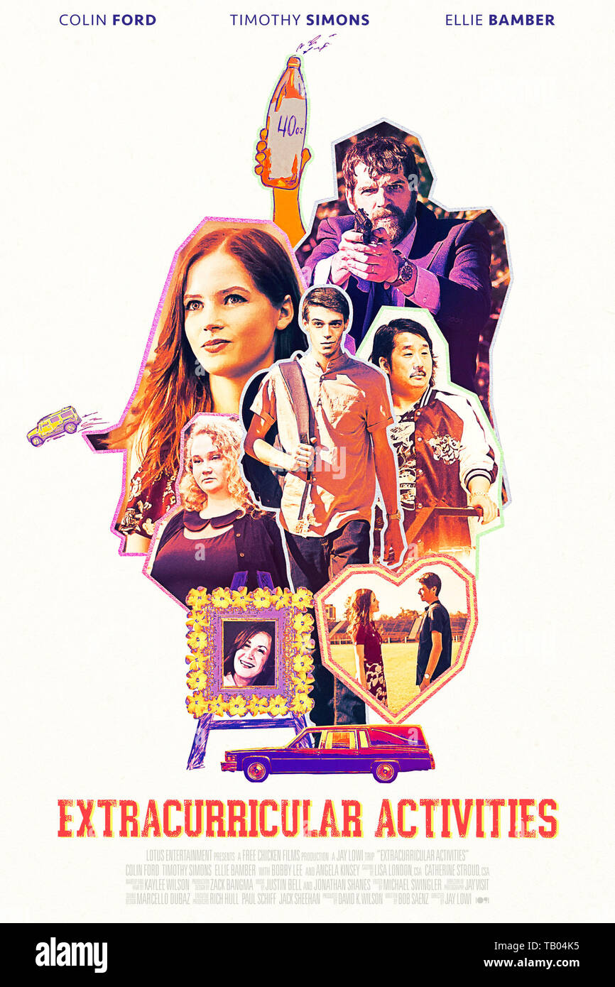 EXTRACURRICULAR ACTIVITIES, US poster, center with backpack: Colin Ford ...