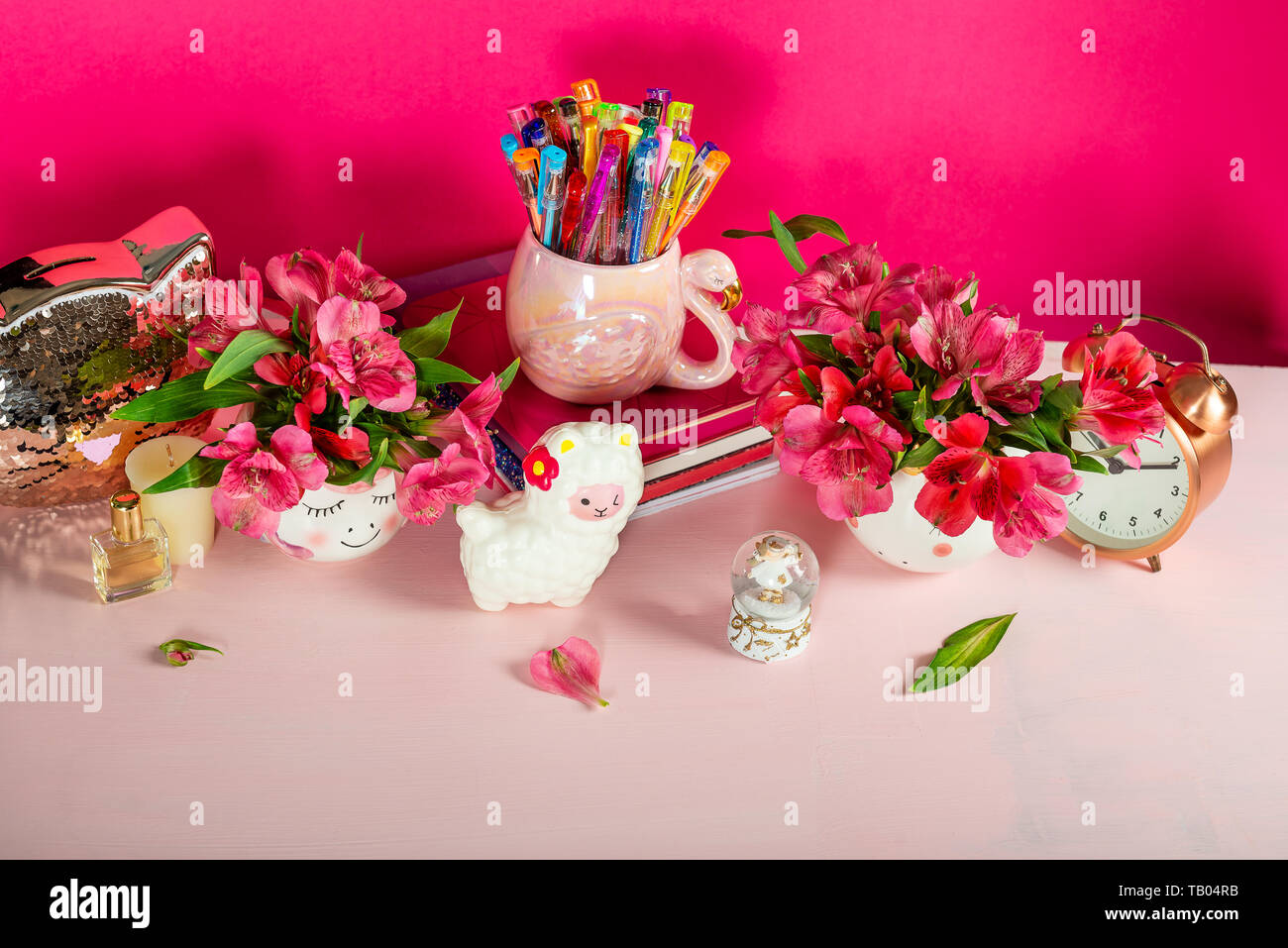 Different Notebooks, alarm clock, unicorn mug, llama squishy ...