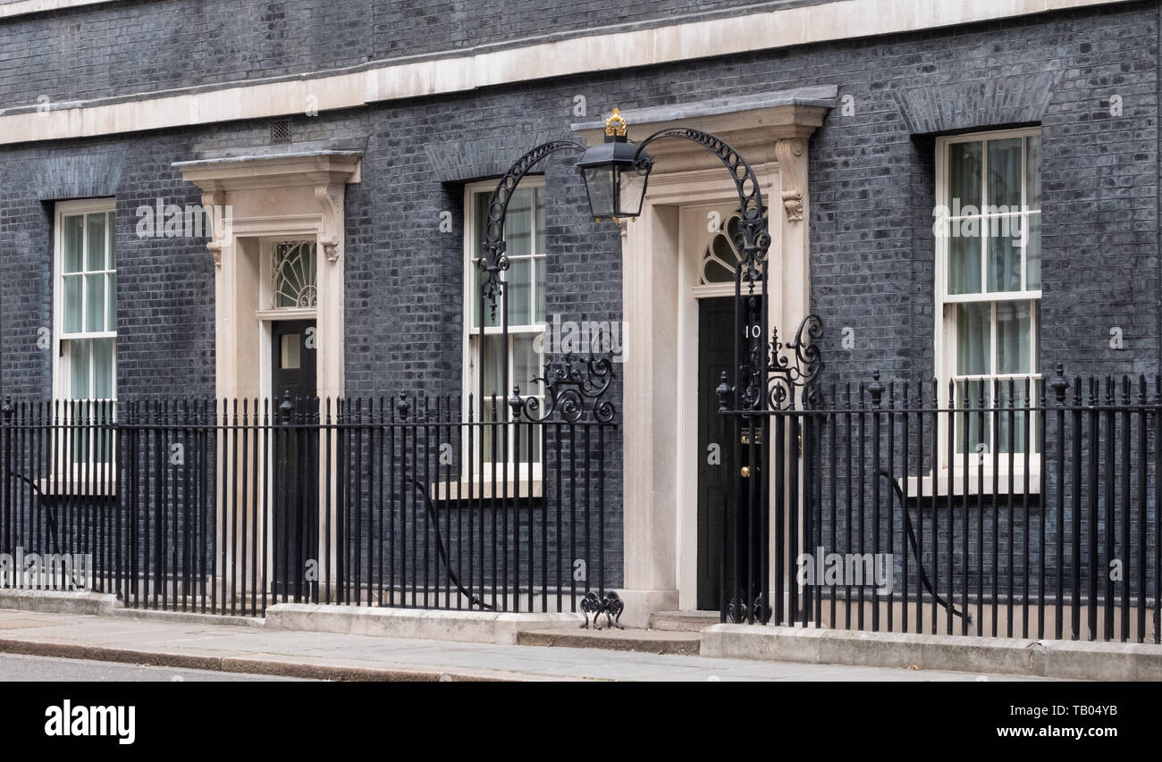 Exterior of 10 Downing Street, London, official residence and office of ...