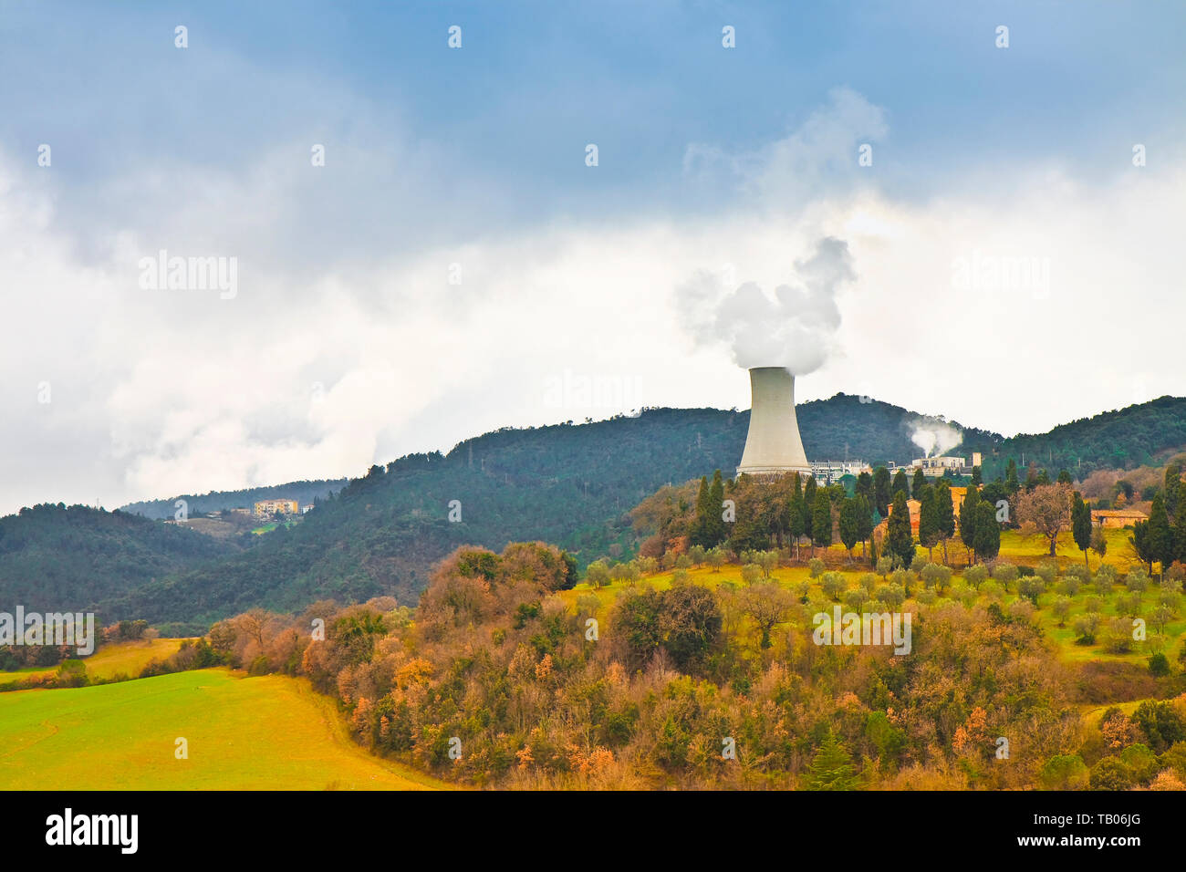 Geothermal power station in Tuscany hills (Italy Stock Photo - Alamy