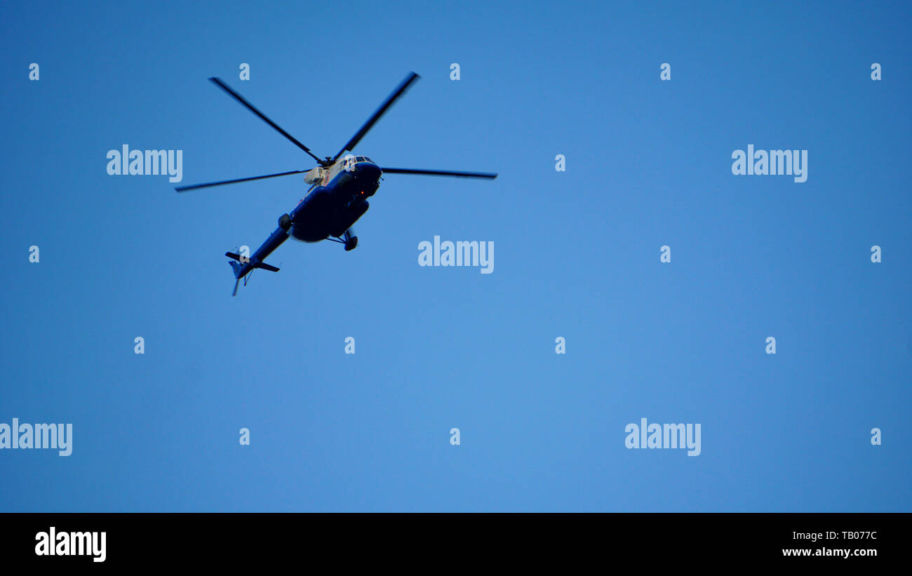Silver helicopter hi-res stock photography and images - Alamy