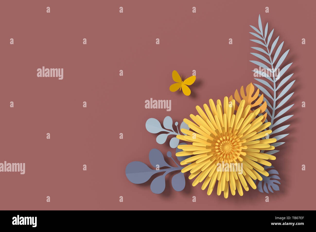 Flower paper style, colorful rose, paper craft floral, Butterfly paper ...