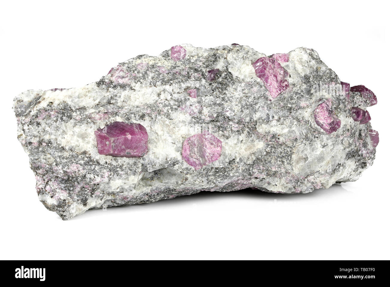 ruby in matrix from Madagascar isolated on white background Stock Photo ...