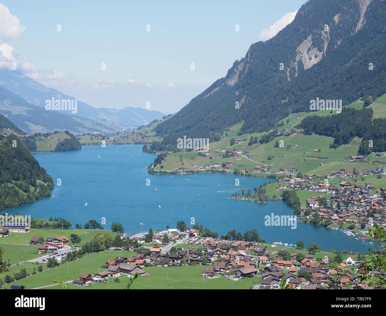 Wonderful european lake Brienz seen from Brunig Pass in Switzerland ...