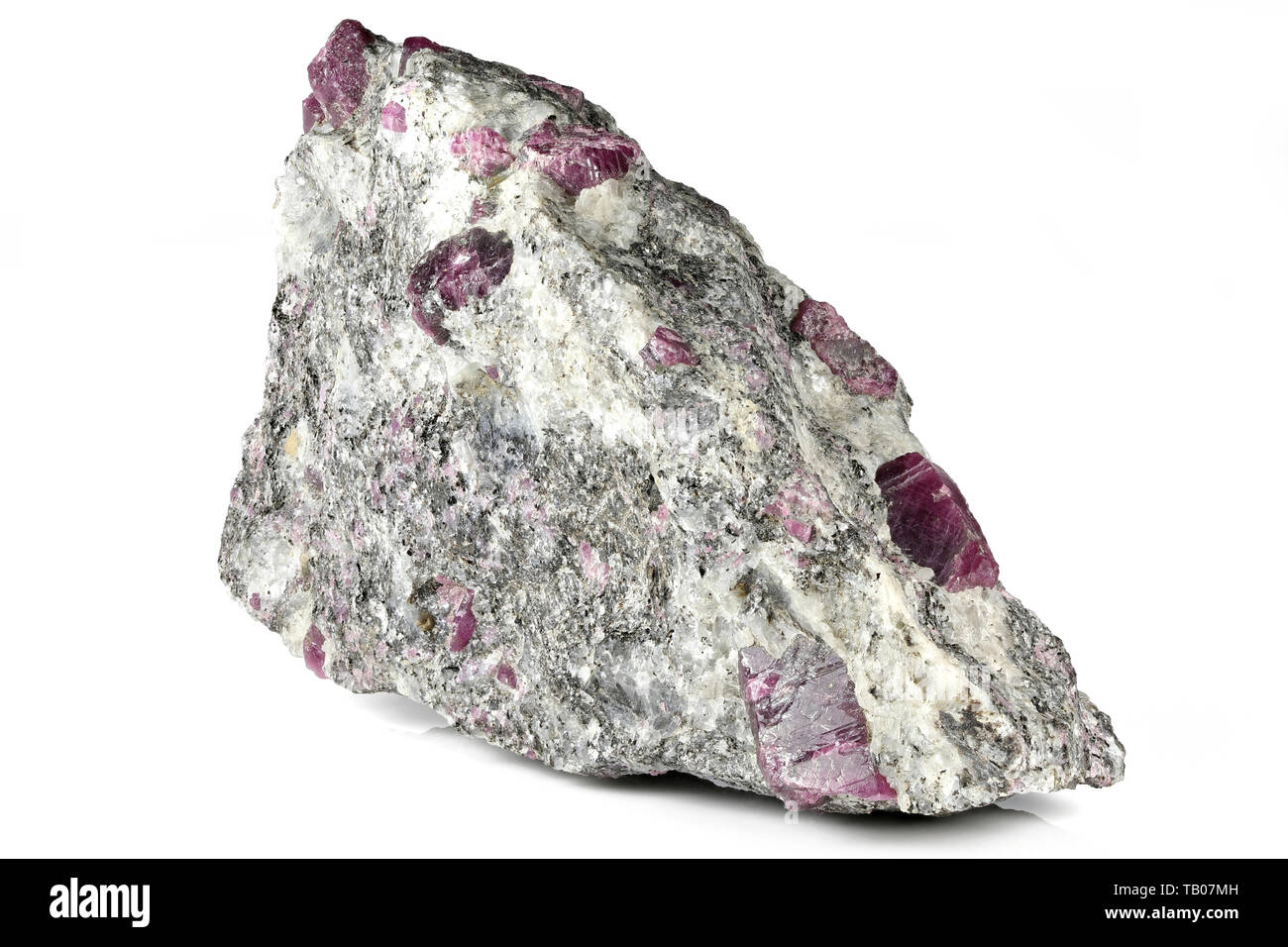 ruby in matrix from Madagascar isolated on white background Stock Photo ...