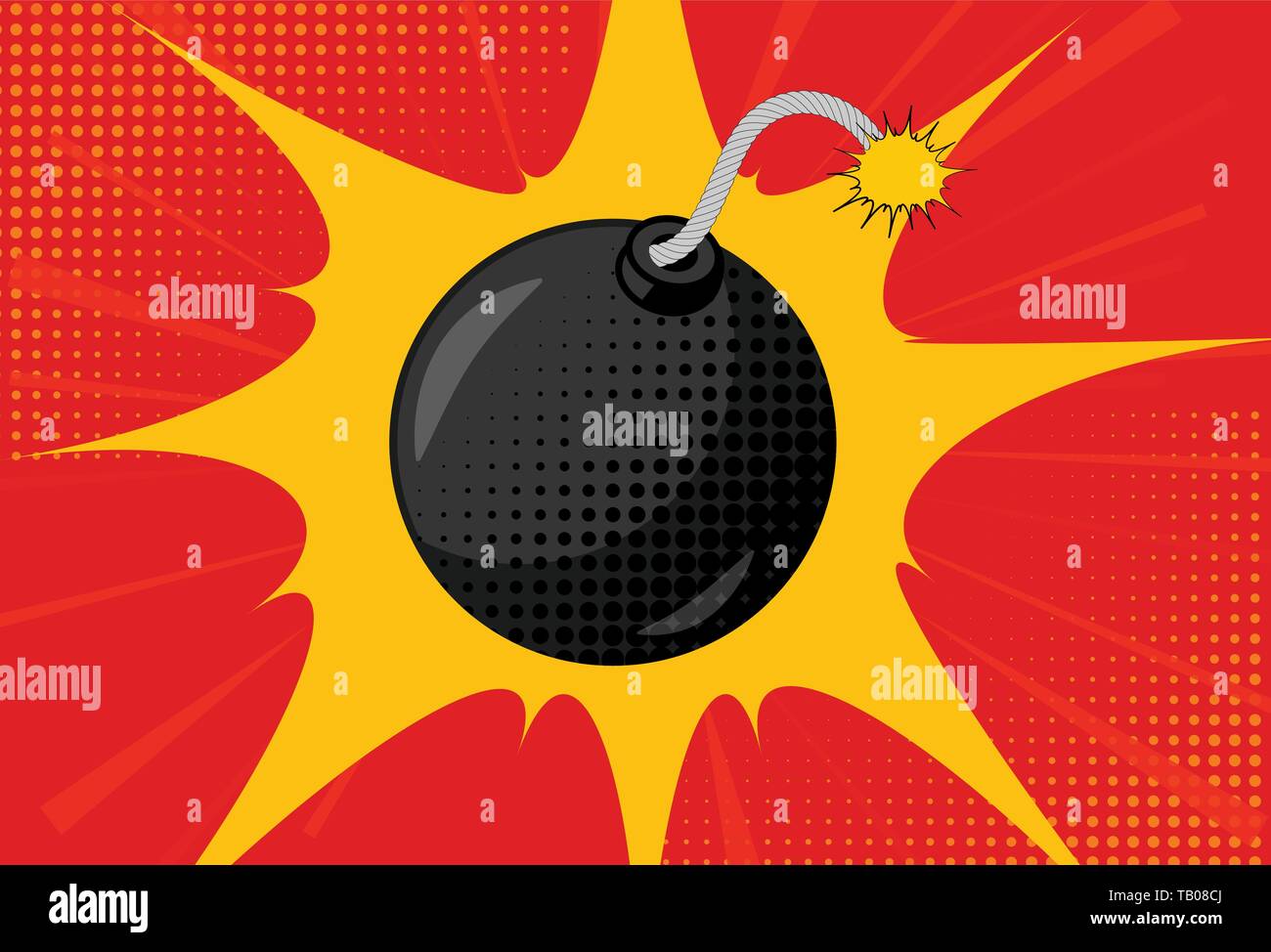Background with Bomb in Pop Art Style. Vector Illustration EPS10 Stock ...