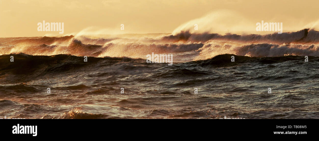 The Atlantic Ocean off of the coast of Long Island is very rough and ...