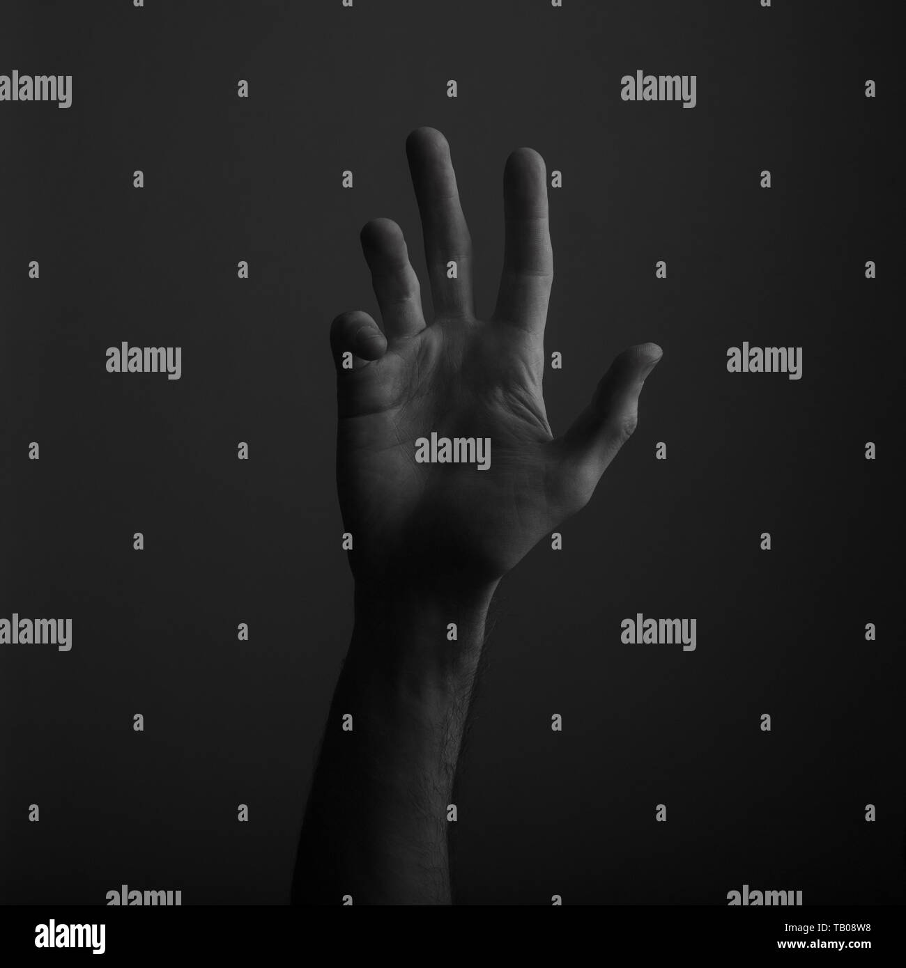 Open hand expression Black and White Stock Photos & Images - Alamy