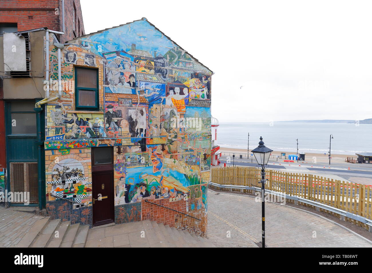 A mural in the seaside town of Scarborough,North Yorkshire Stock Photo ...