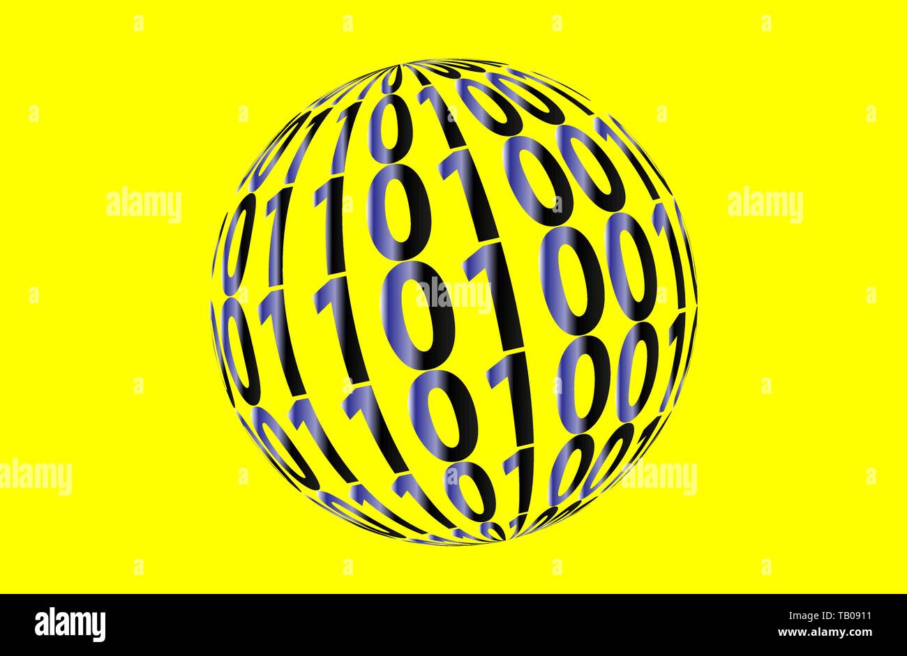 Binary code vector symbol design eps 10 on yellow background Stock ...