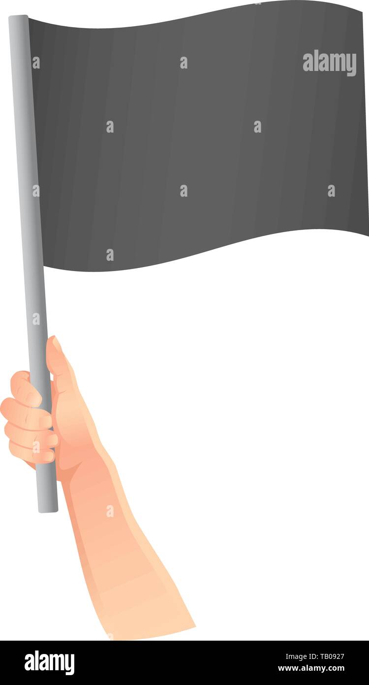 Black flag in hand. Vector illustration of black flag Stock Vector ...