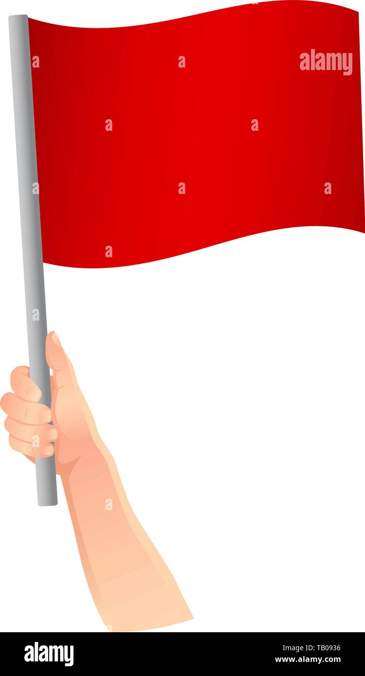 Red flag in hand. Vector illustration of red flag Stock Vector Image ...
