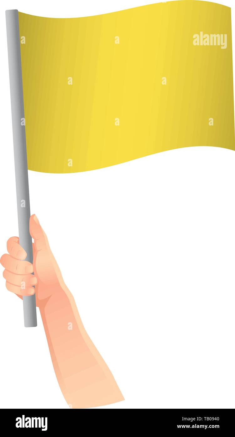 Yellow flag in hand. Vector illustration of yellow flag Stock Vector ...