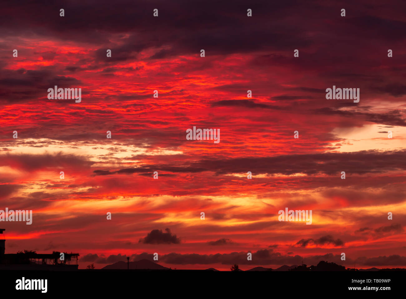 Magic Unreal Colorful Sky at Sunrise. Thailand Stock Photo - Alamy