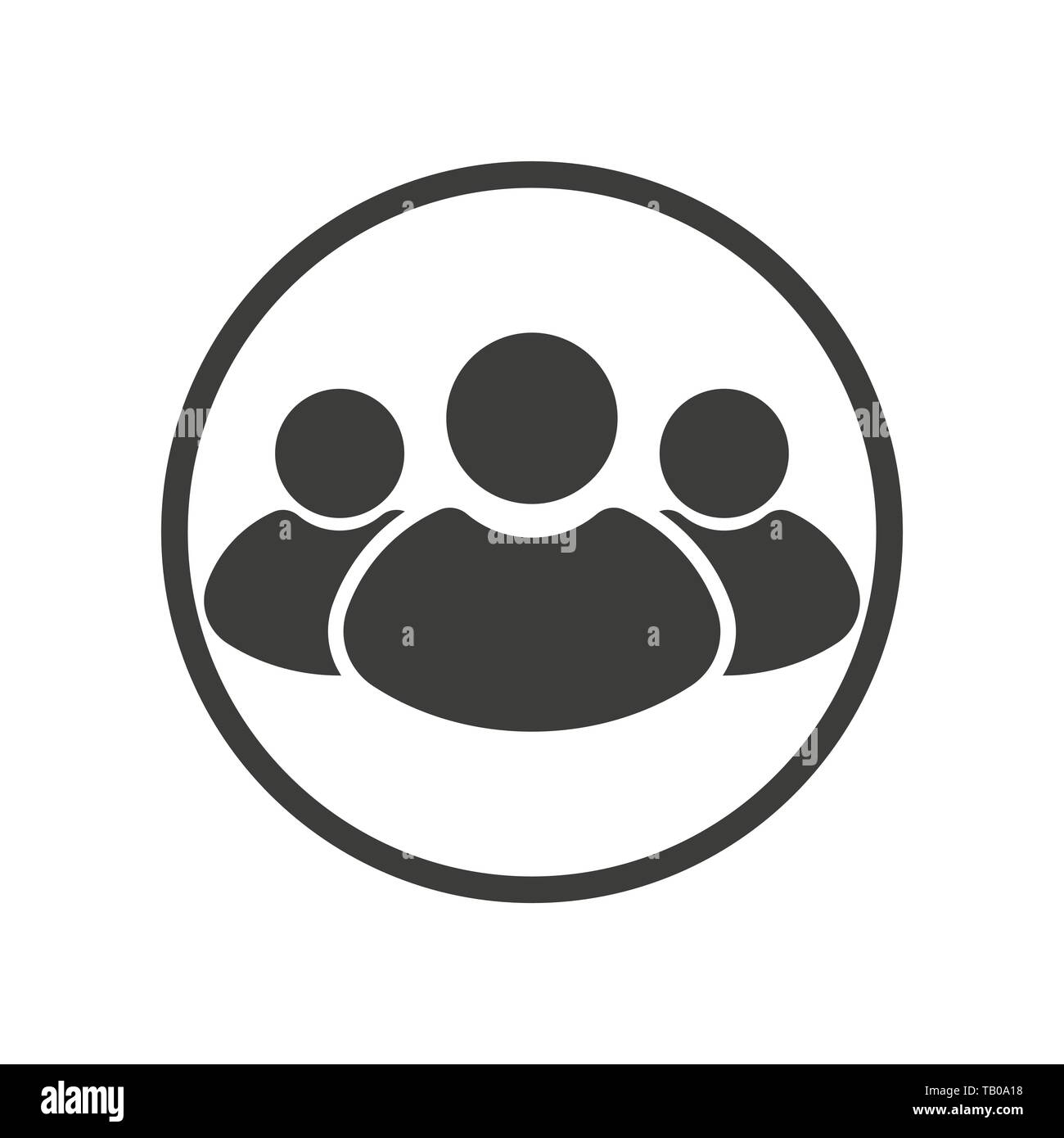 Group People, person icon. Friends sign. Round vector network symbol ...