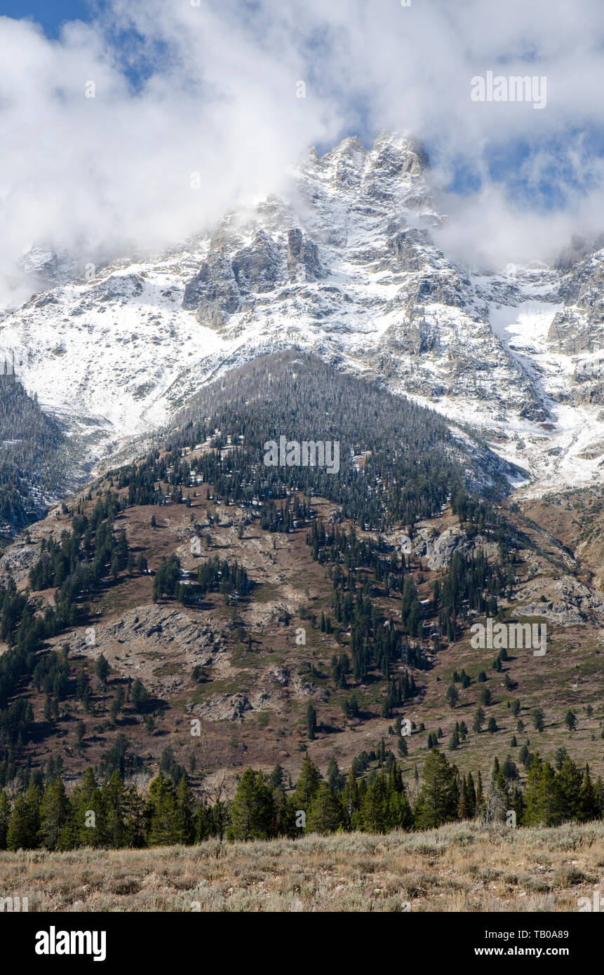 Majestic Peaks of the Teton Range of Grand Teton National Park in the U ...