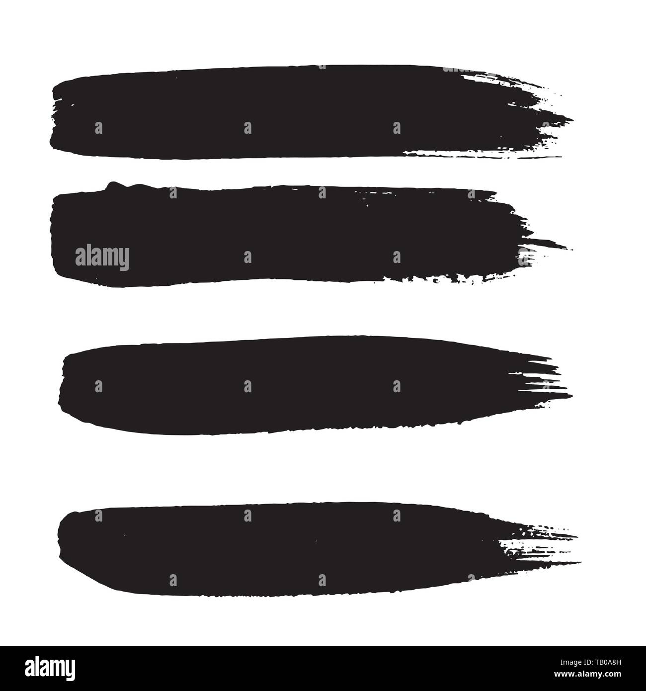 Set of black brush strokes Isolated on white background Stock Vector ...