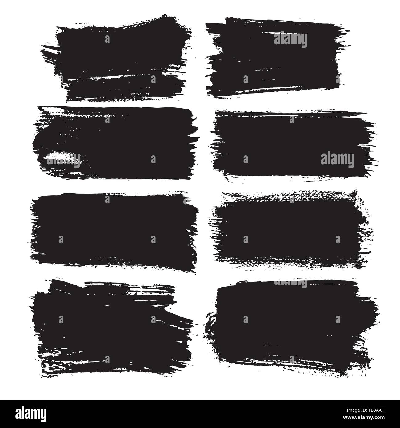 Set of black brush strokes Isolated on white background Stock Vector ...