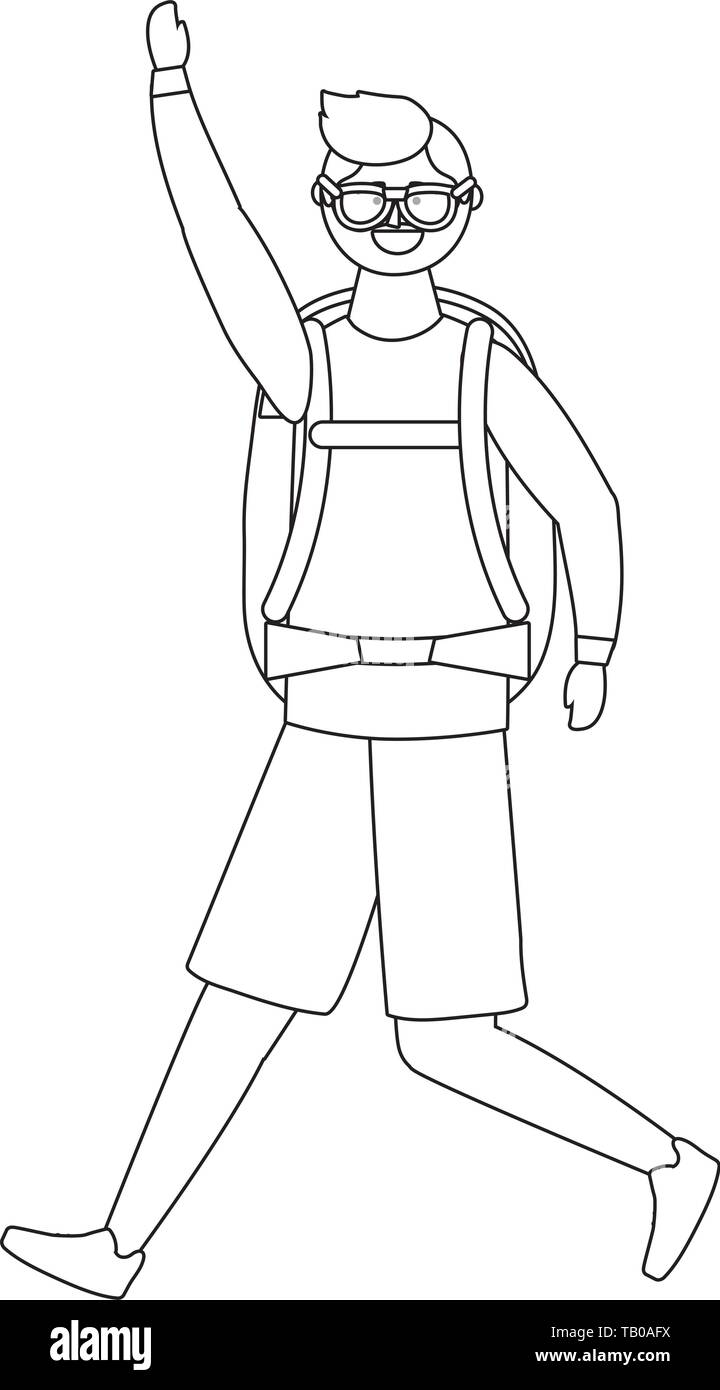 Tourist boy cartoon design, Travel trip vacation tourism and journey ...