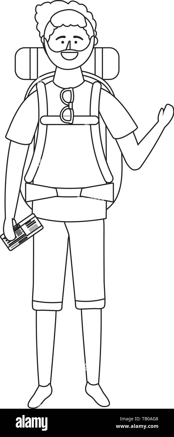 Tourist boy cartoon design, Travel trip vacation tourism and journey ...