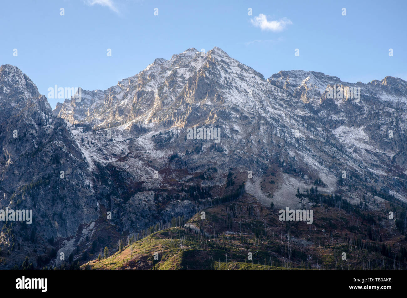 Majestic Peaks of the Teton Range of Grand Teton National Park in the U ...