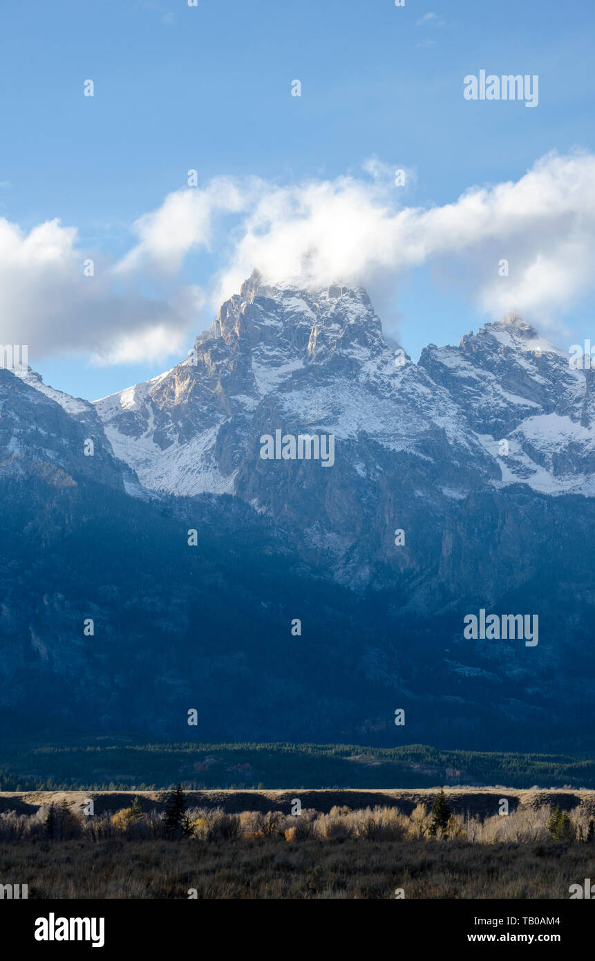 Majestic Peaks of the Teton Range of Grand Teton National Park in the U ...