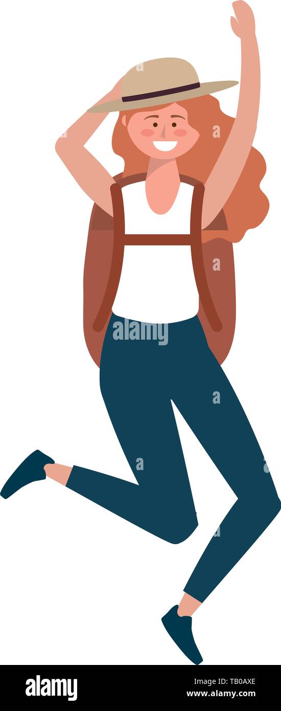 Tourist girl cartoon design, Travel trip vacation tourism and journey ...