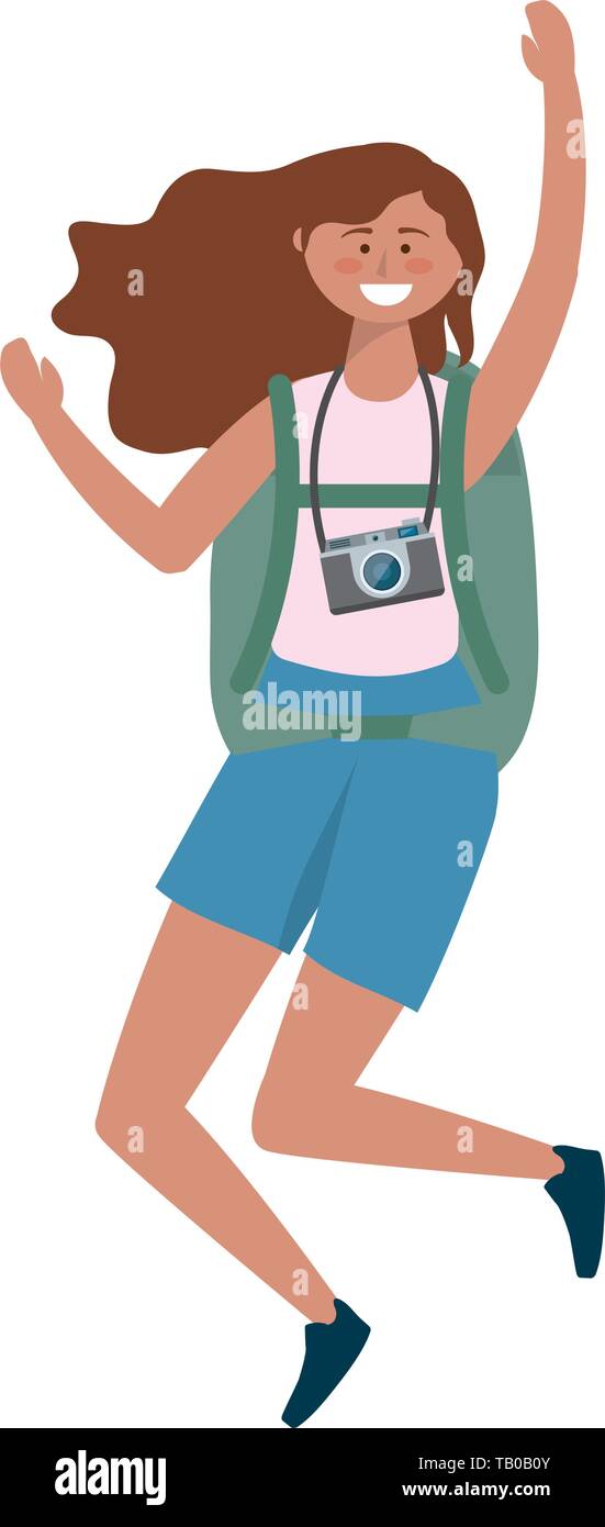 Tourist girl cartoon design, Travel trip vacation tourism and journey ...
