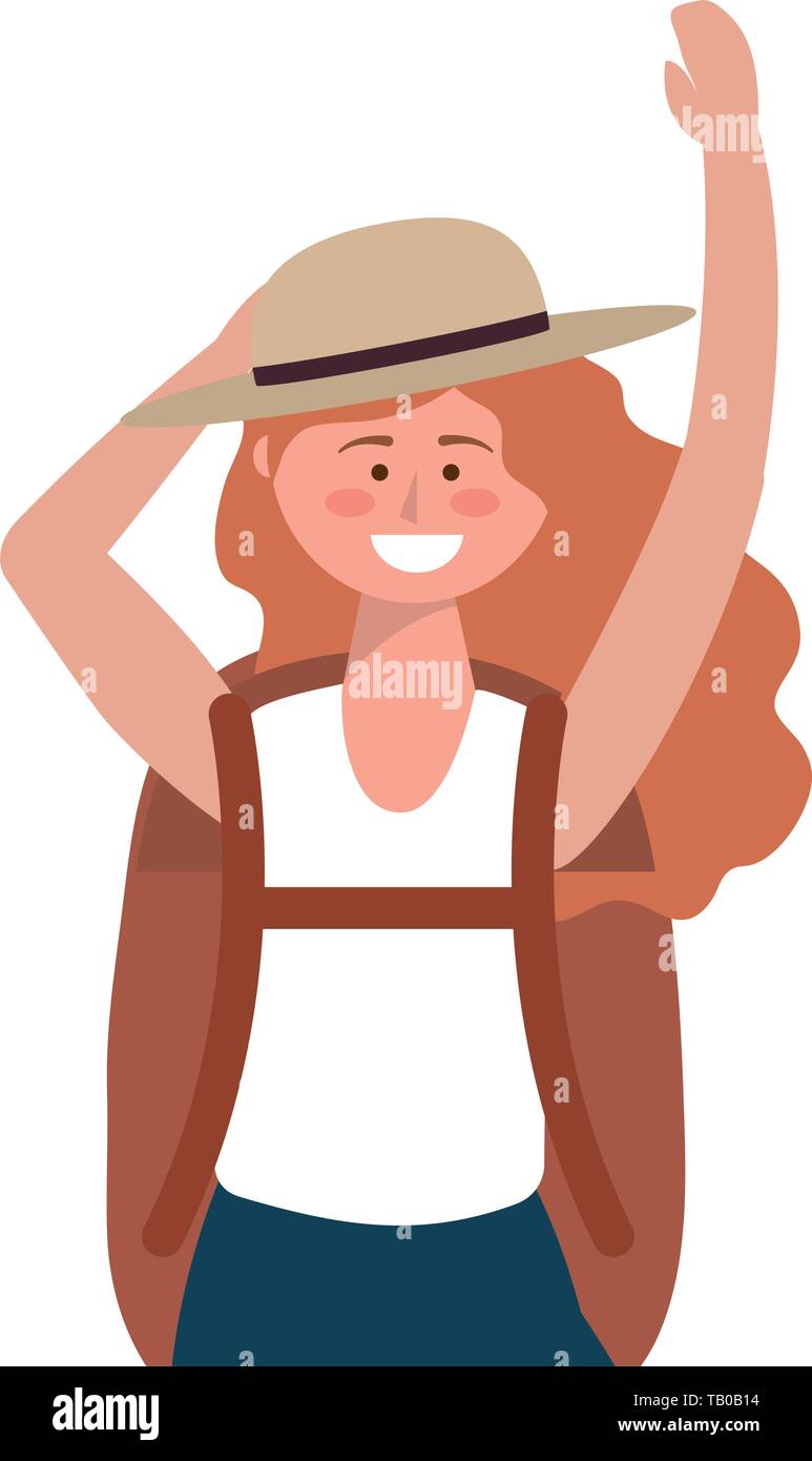 Tourist girl cartoon design, Travel trip vacation tourism and journey ...