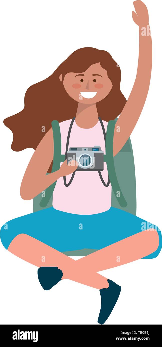 Tourist girl cartoon design, Travel trip vacation tourism and journey ...