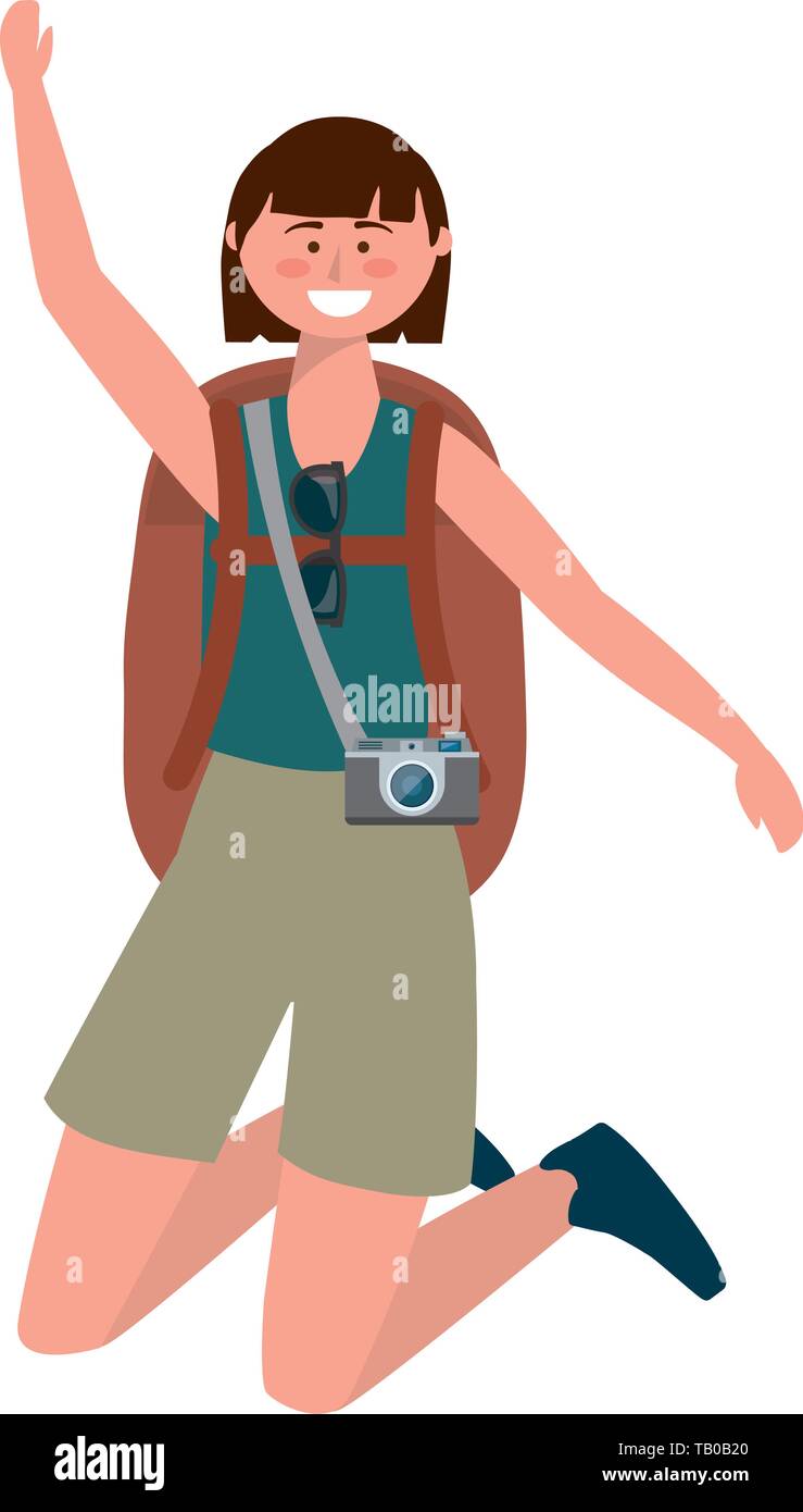 Tourist girl cartoon design, Travel trip vacation tourism and journey ...