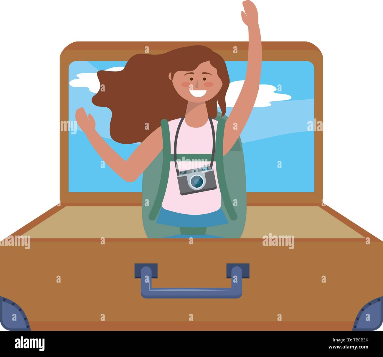 Tourist girl cartoon design, Travel trip vacation tourism and journey ...