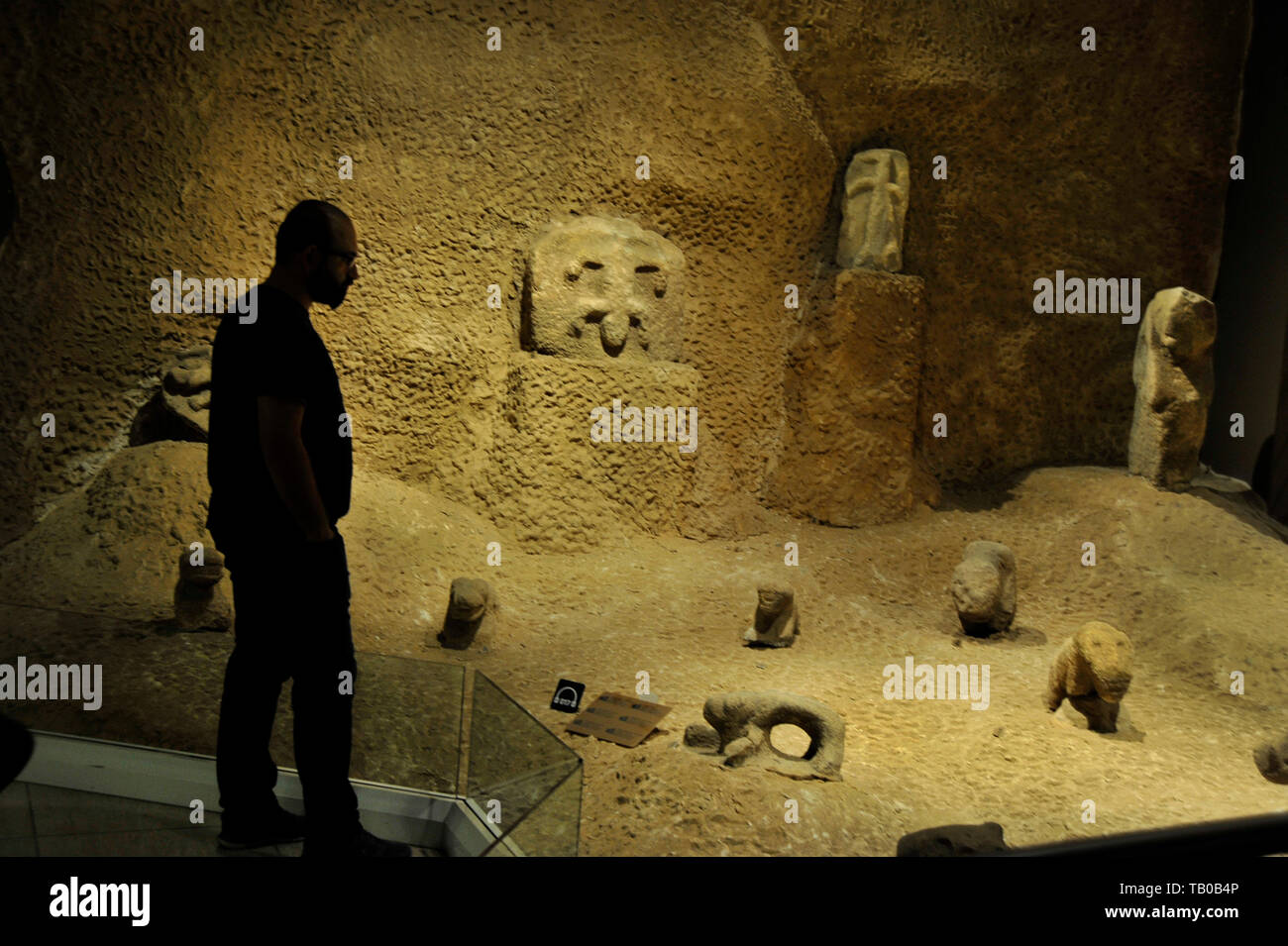 Artifacts from Gobekli Tepe on display at museum in Sanliurfa, Turkey ...