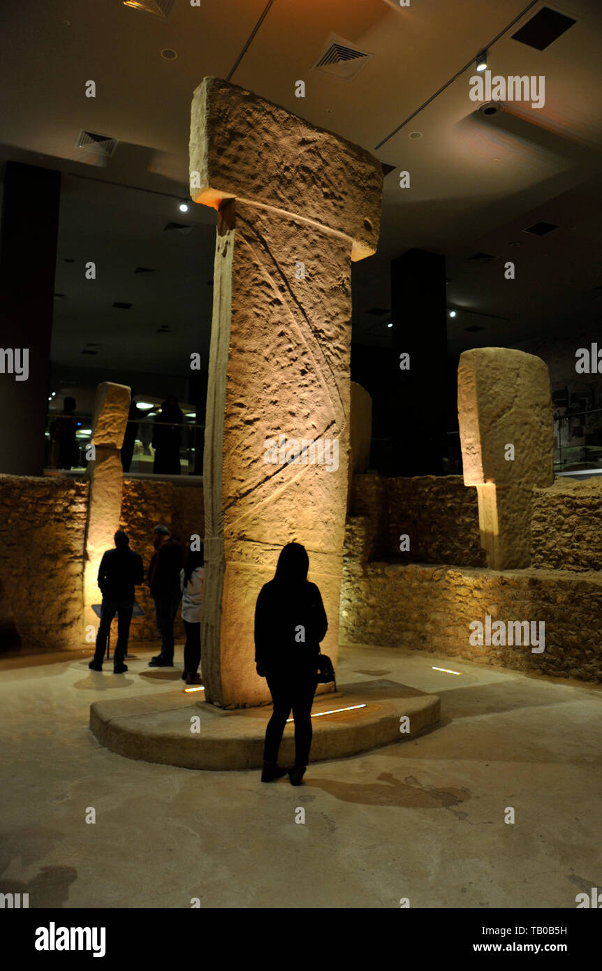 Recreation of monolithic pillars from Gobekli Tepe at museum in ...
