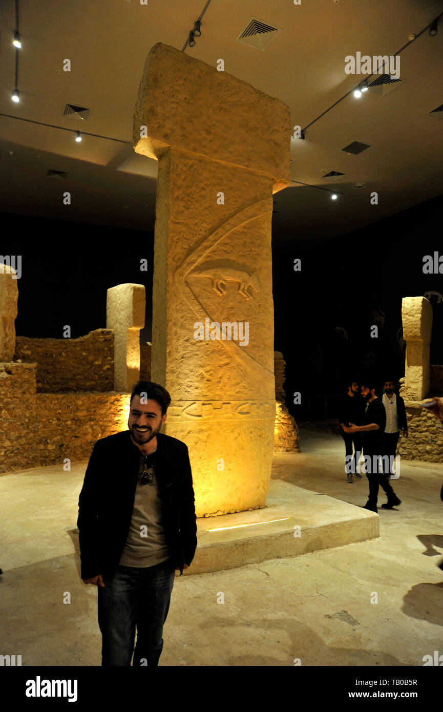 Recreation of monolithic pillars from Gobekli Tepe at museum in ...