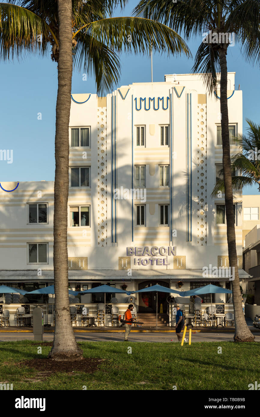 The Beacon Hotel on Ocean Drive in Miami Beach, Florida, USA Stock ...