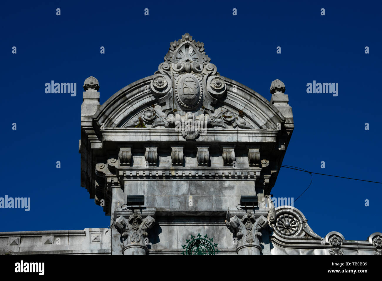 Part of the Bilbao Abando railway station facade. Bilbao, Spain Stock ...