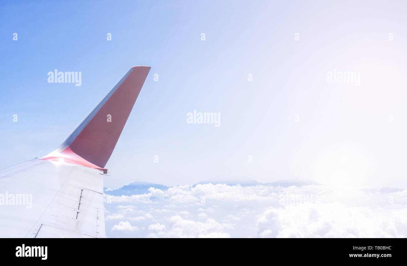 Bussiness and travel concept. Aerial view through window inside ...