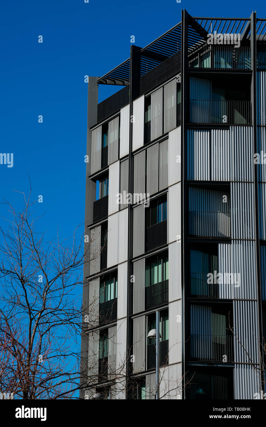 Modern building facade at Euskadi Square (Plaza Euskadi), Bilbao, Spain ...