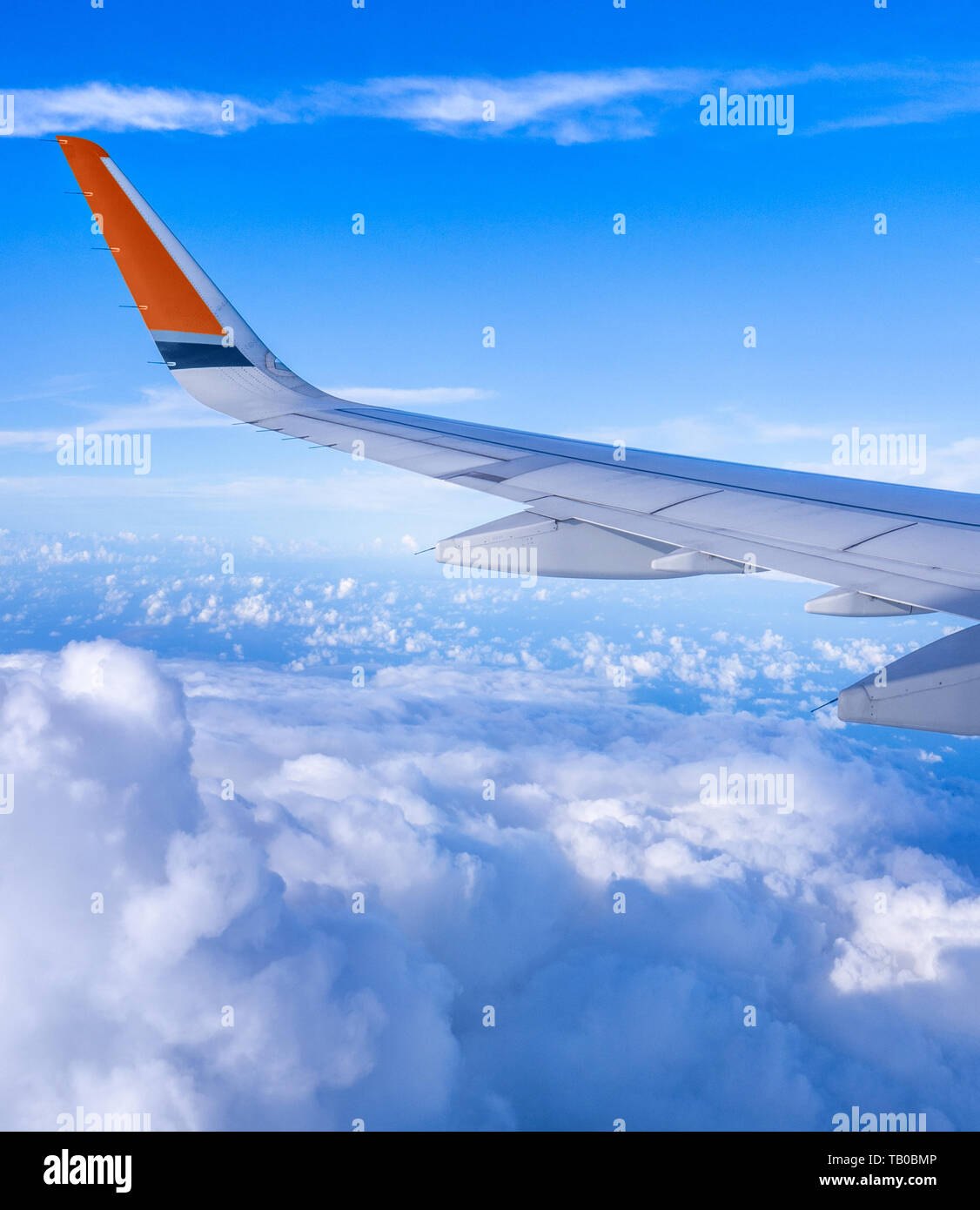 Bussiness and travel concept. Aerial view through window inside ...