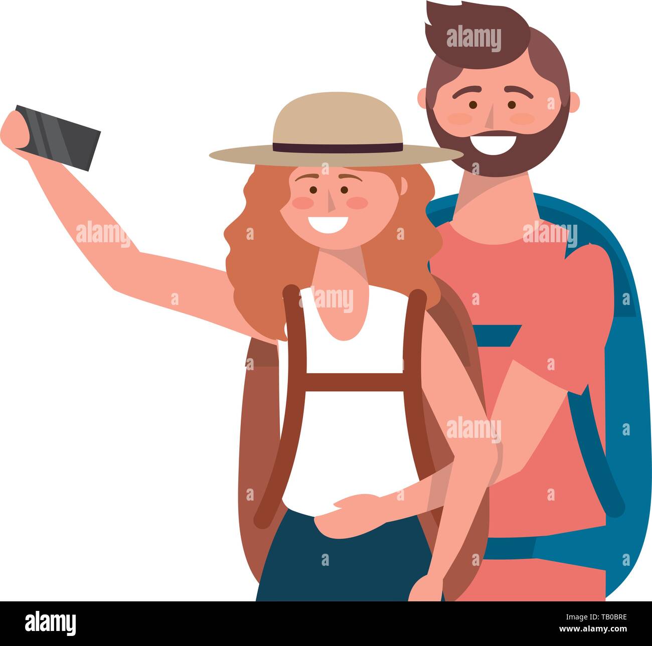 Tourist boy and girl cartoons design, Travel trip vacation tourism and ...