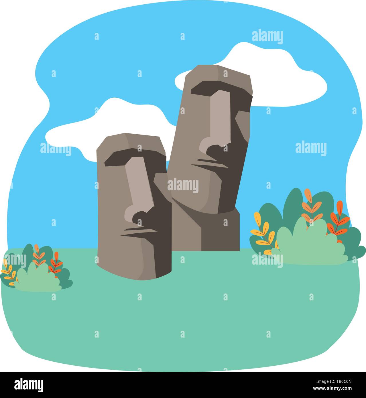 Moai statue landmark design, Travel trip vacation tourism and journey ...